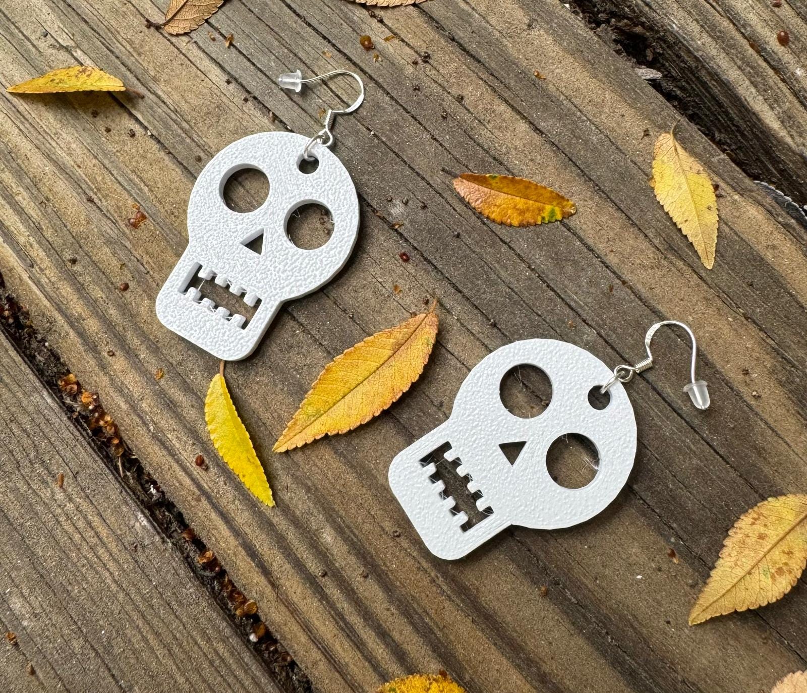 Skull Earring|3d Printed Earrings|halloween Themed Earrings|halloween ...