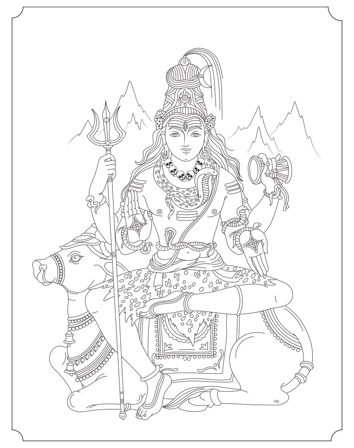 25 Indian Goddess Outline Vector Illustration Svg, Eps, Png, Hindu ...