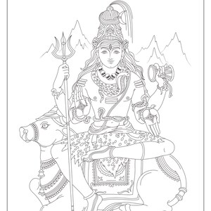 25 Indian Goddess Outline Vector Illustration Svg, Eps, Png, Hindu ...