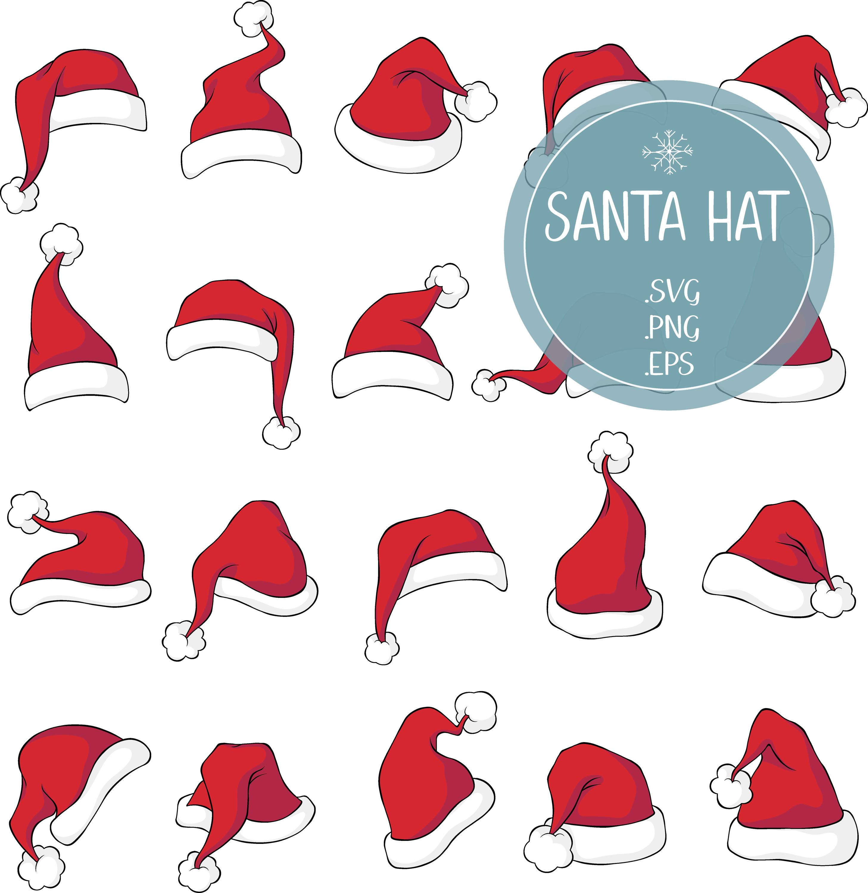 Santa Hat SVG, Christmas Hat .svg, .png, .eps Holiday Digital Download ...