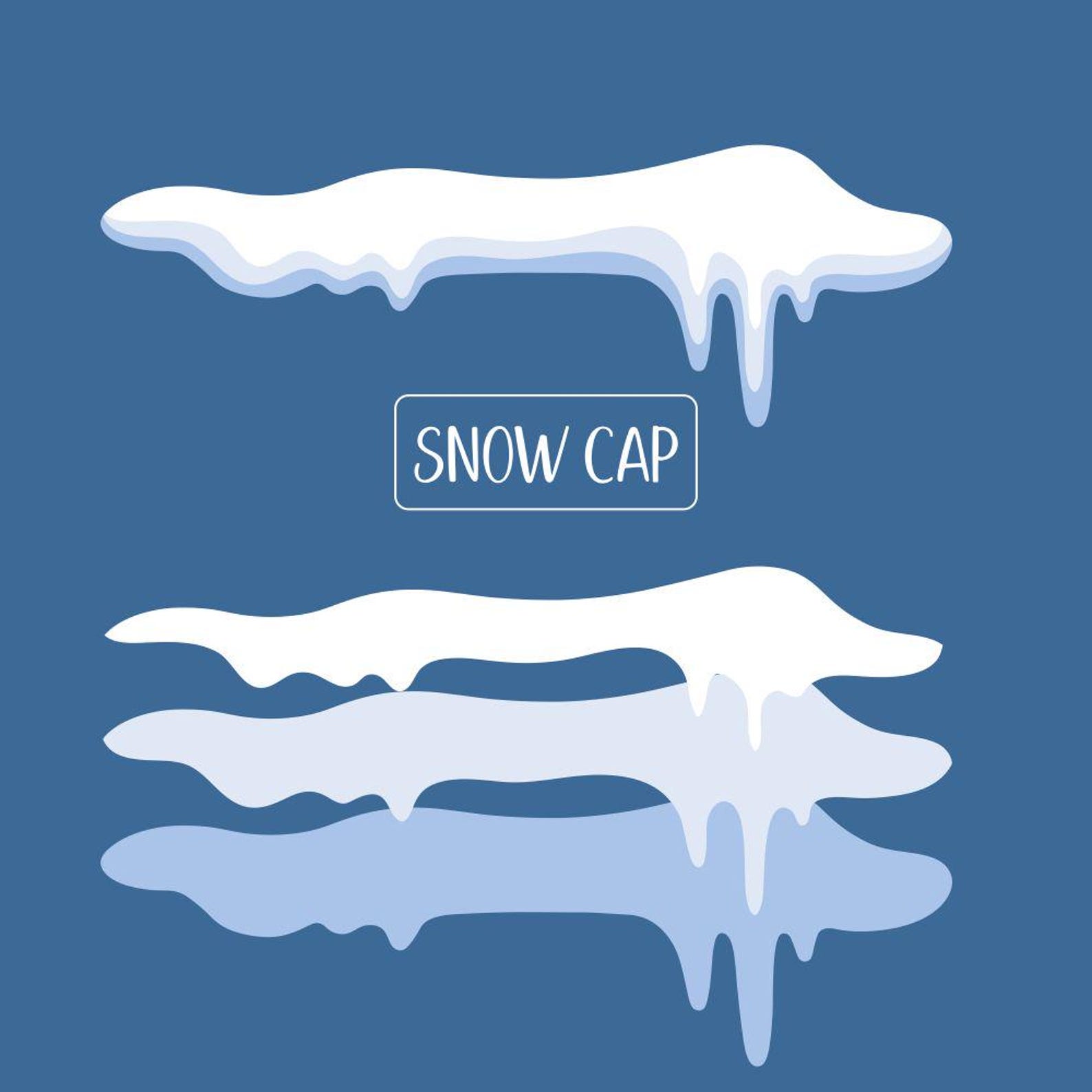 Snow Cap Clipart Set – Winter Drips, Ice Borders (PNG, SVG, EPS Files ...
