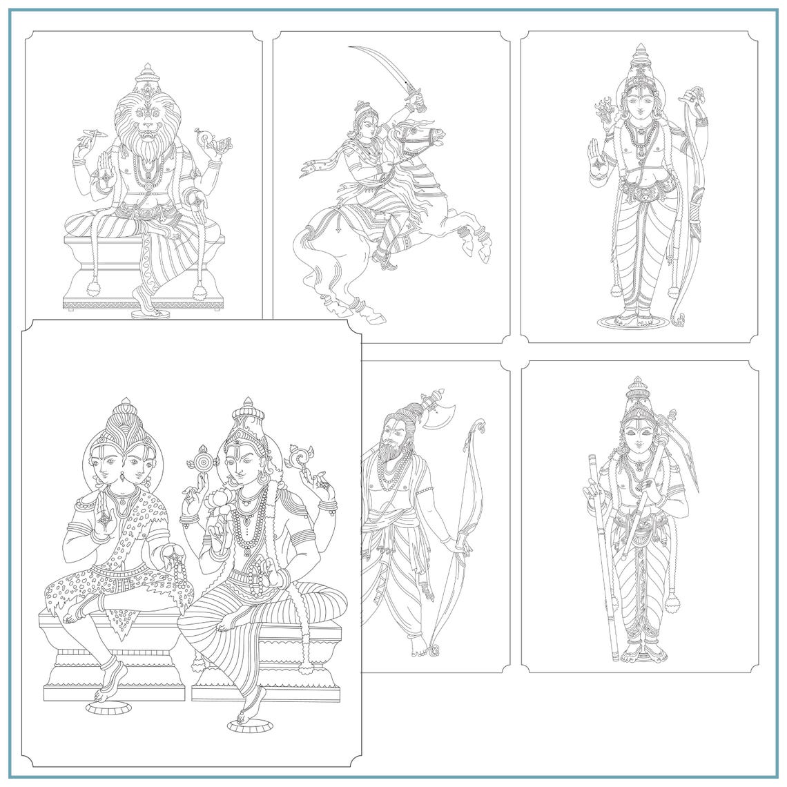 25 Indian Goddess Outline Vector Illustration Svg, Eps, Png, Hindu ...