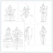 25 Indian Goddess Outline Vector Illustration Svg, Eps, Png, Hindu ...