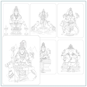 25 Indian Goddess Outline Vector Illustration Svg, Eps, Png, Hindu ...