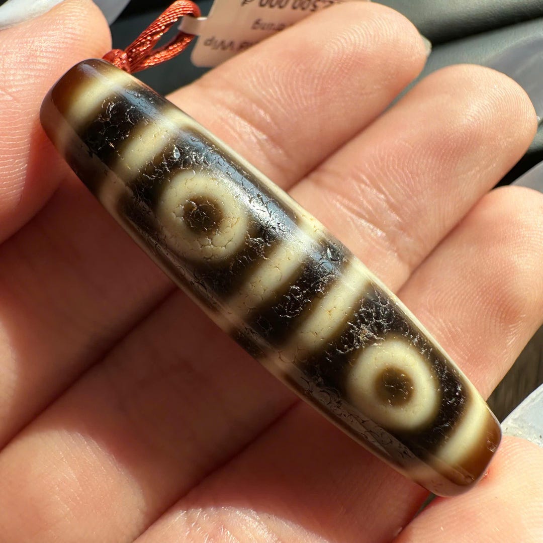 Tibetan Dzi 4 Eyes Old Stone, Tibetan Ancient Dzi Natural Oil, Lucky ...