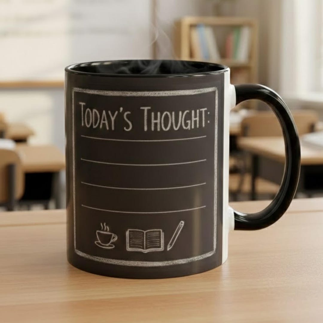 Todays Thought Chalkboard Mug for Teachers, Accent Coffee Mug With ...