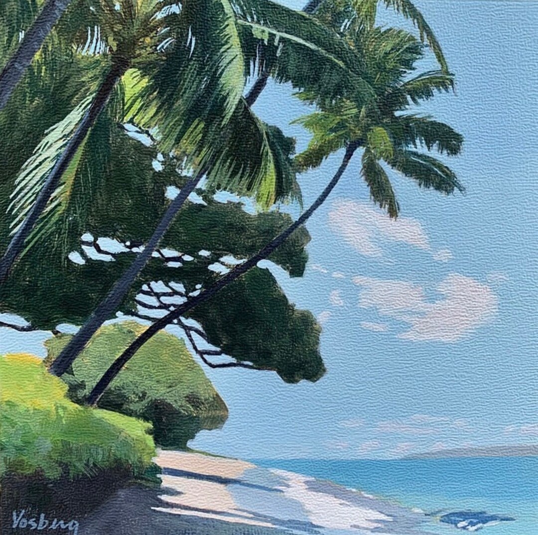 Art Print lahaina Breakwall Beach 12 X 12 Matted Art Print Ready to ...