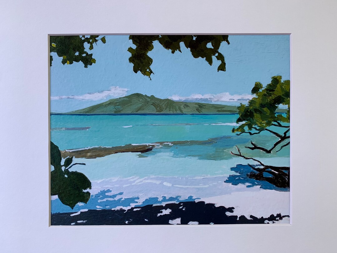 Maui Beach Art Print Honokowai Beach Park, Maui, Hawaii Matted Art ...