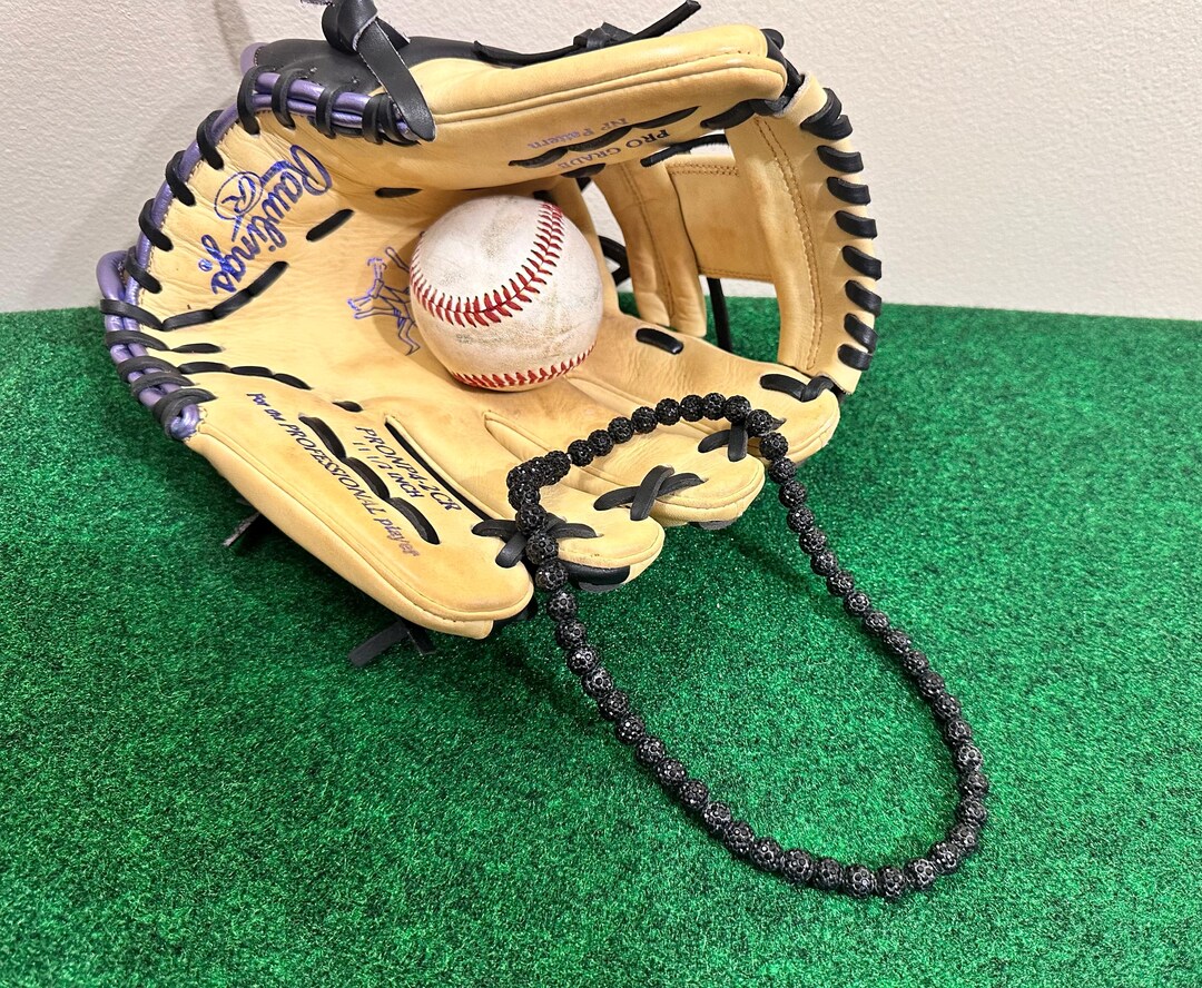 Phantom (black) Baseball Sports Drip Rhinestone Beaded Necklace - Etsy