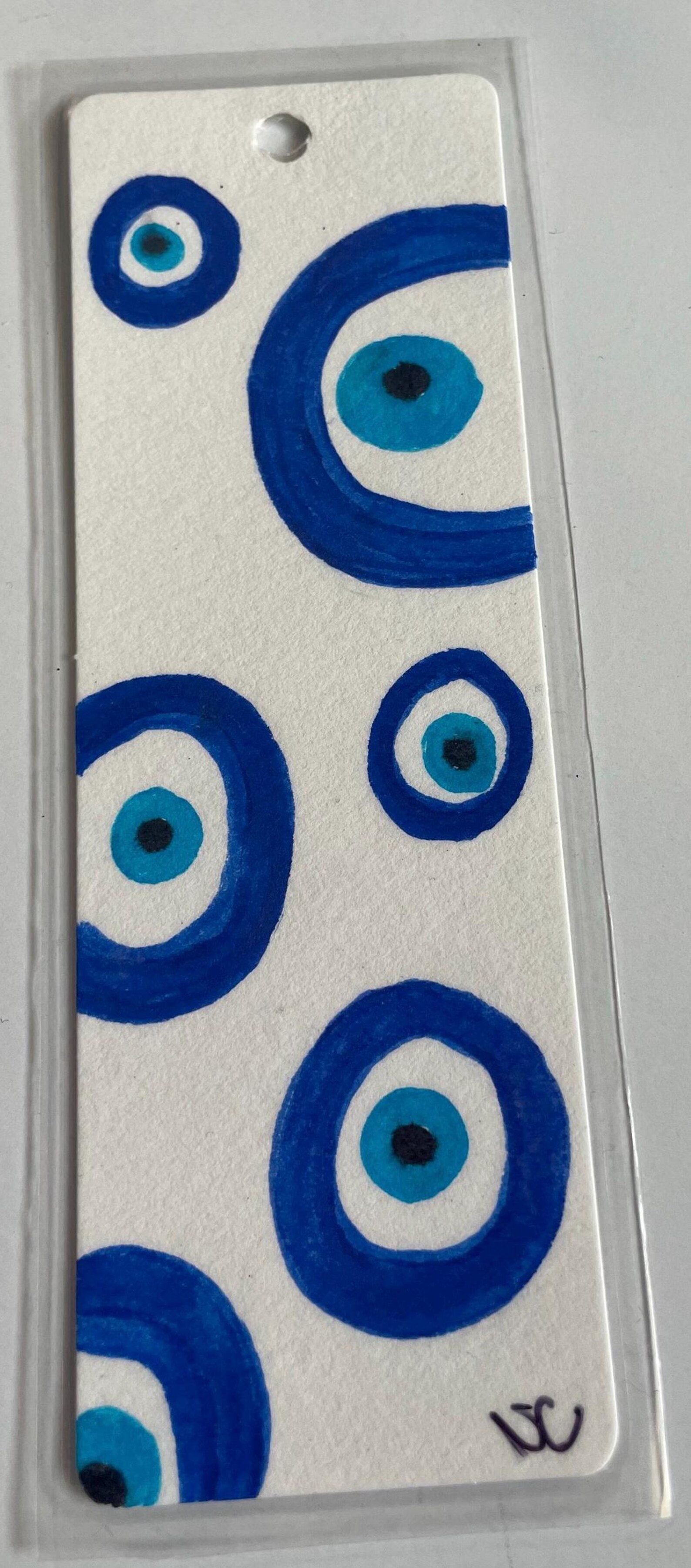 Evil Eye Bookmark, Blue Evil Eye Bookmark, Bookmark, Bookworm Gift ...