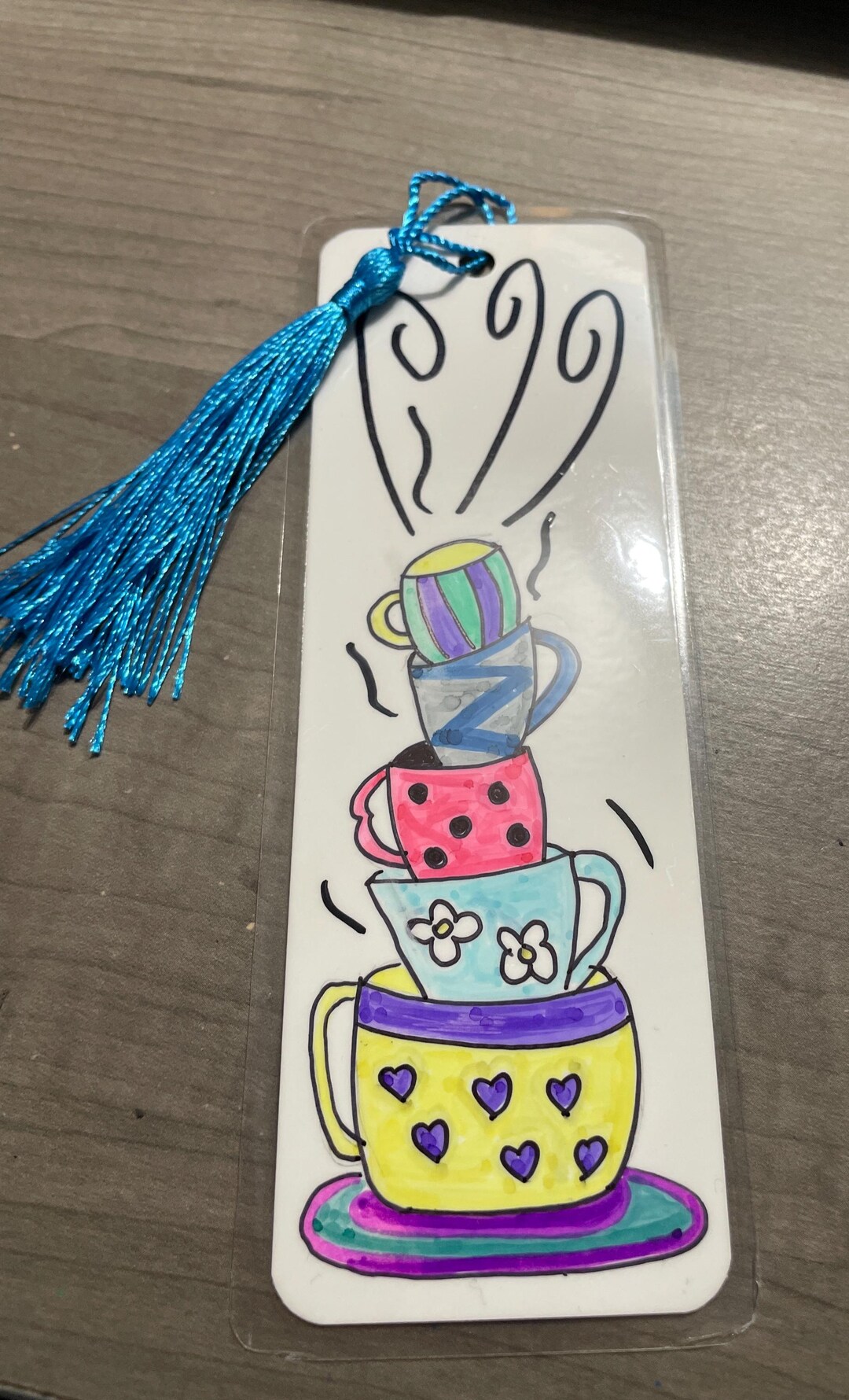 Coffee Cup Bookmark: Laminated Watercolor Drink Lover Gift - Etsy