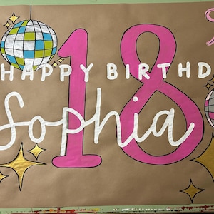 Birthday Brown Paper Custom Painted Event Banners - Etsy