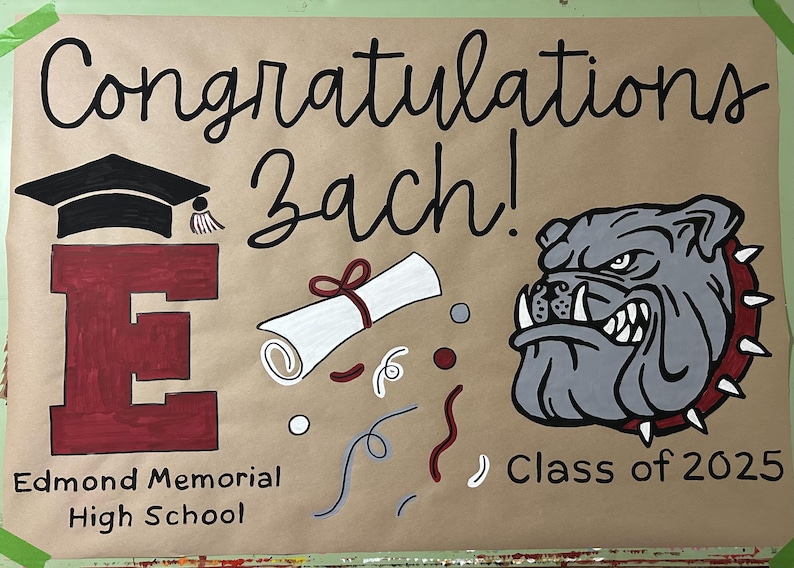 Graduation Brown Painted Paper Custom Banner - Etsy