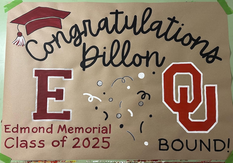 Graduation Brown Painted Paper Custom Banner - Etsy