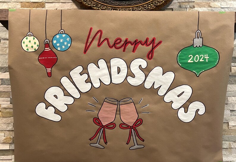 Christmas / New Years Brown Paper Custom Painted Banners - Etsy