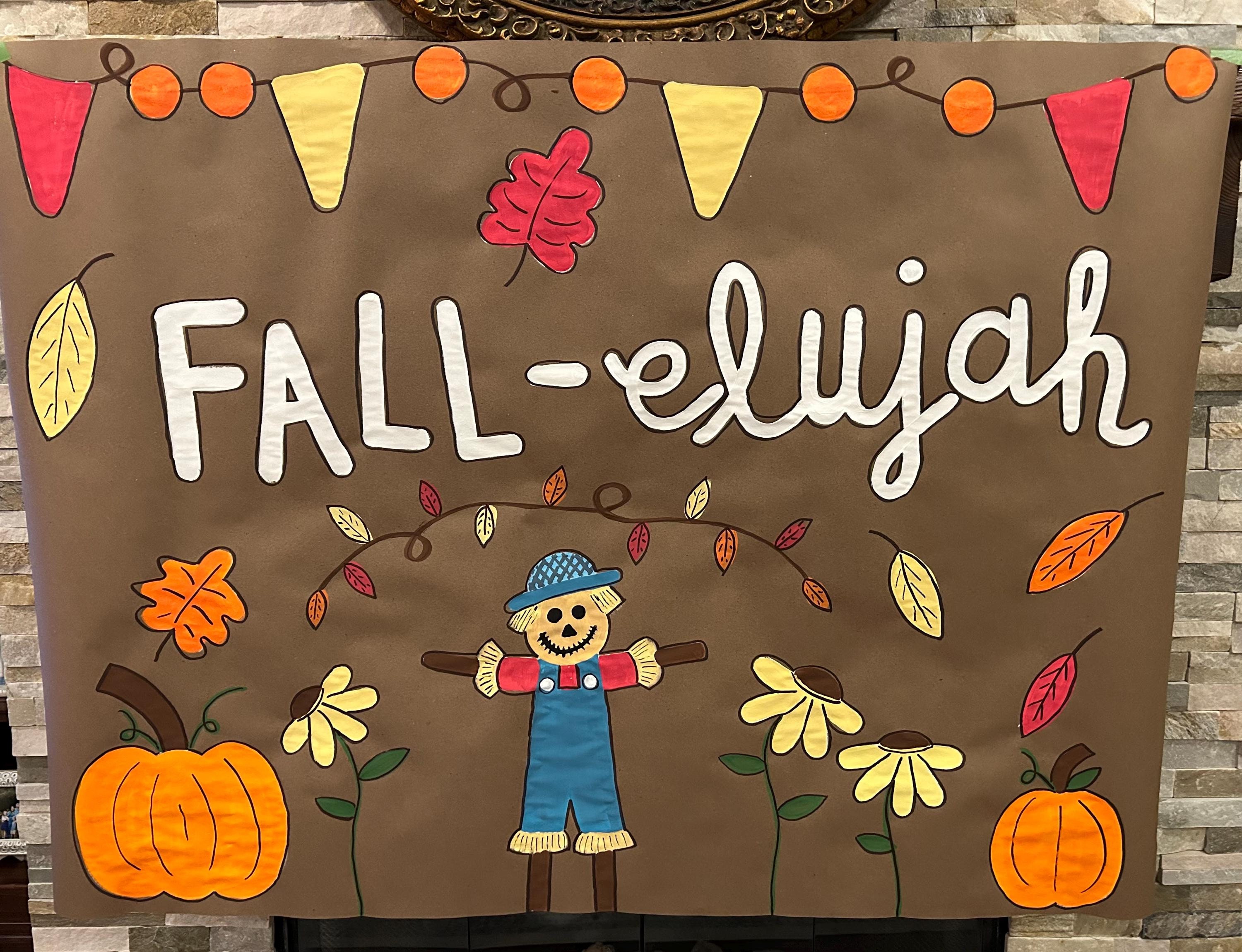 Fall / Thanksgiving Brown Paper Custom Painted Banners - Etsy