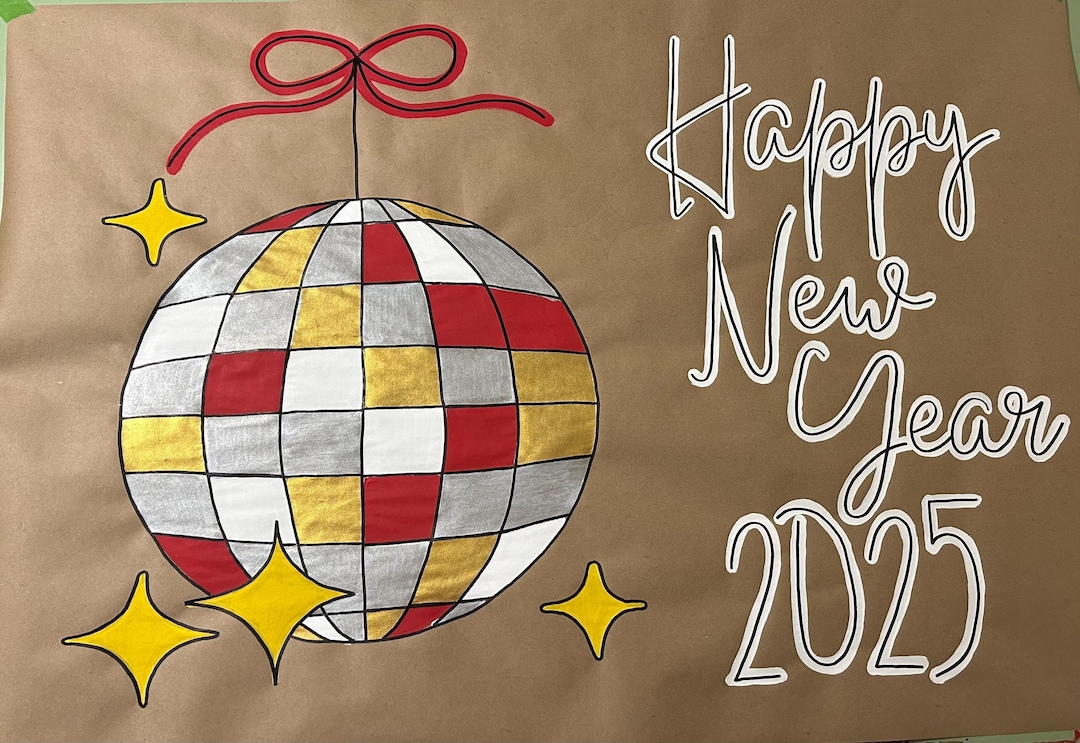 New Years Brown Paper Custom Painted Banners - Etsy