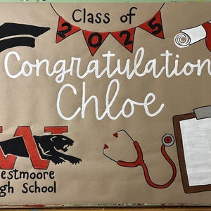 Graduation Brown Painted Paper Custom Banner - Etsy