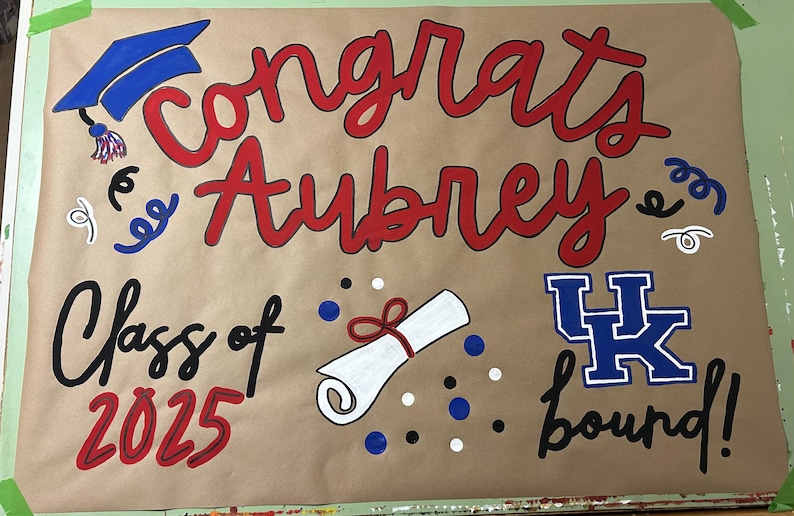Graduation Brown Painted Paper Custom Banner - Etsy