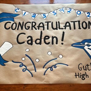 Graduation Brown Painted Paper Custom Banner - Etsy