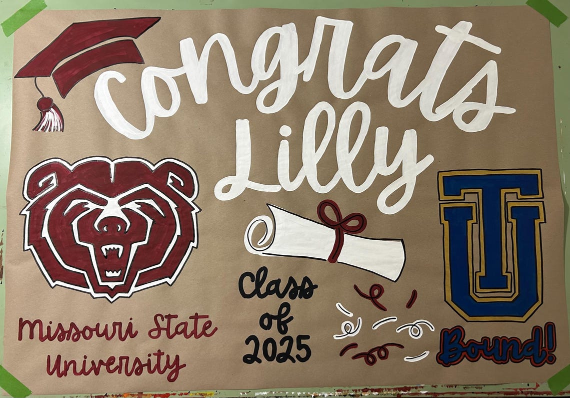 Graduation Brown Painted Paper Custom Banner - Etsy