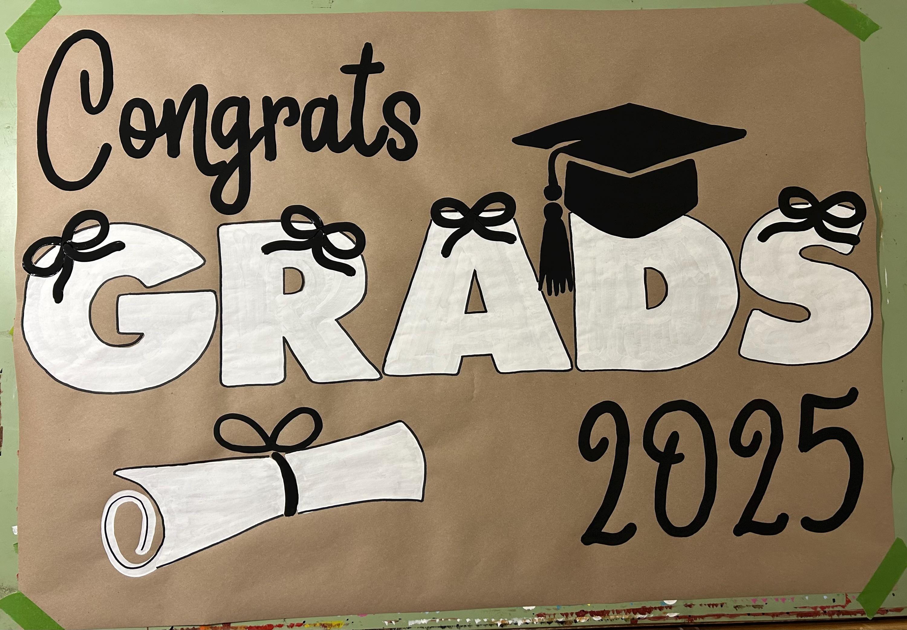 Graduation Brown Painted Paper Custom Banner - Etsy
