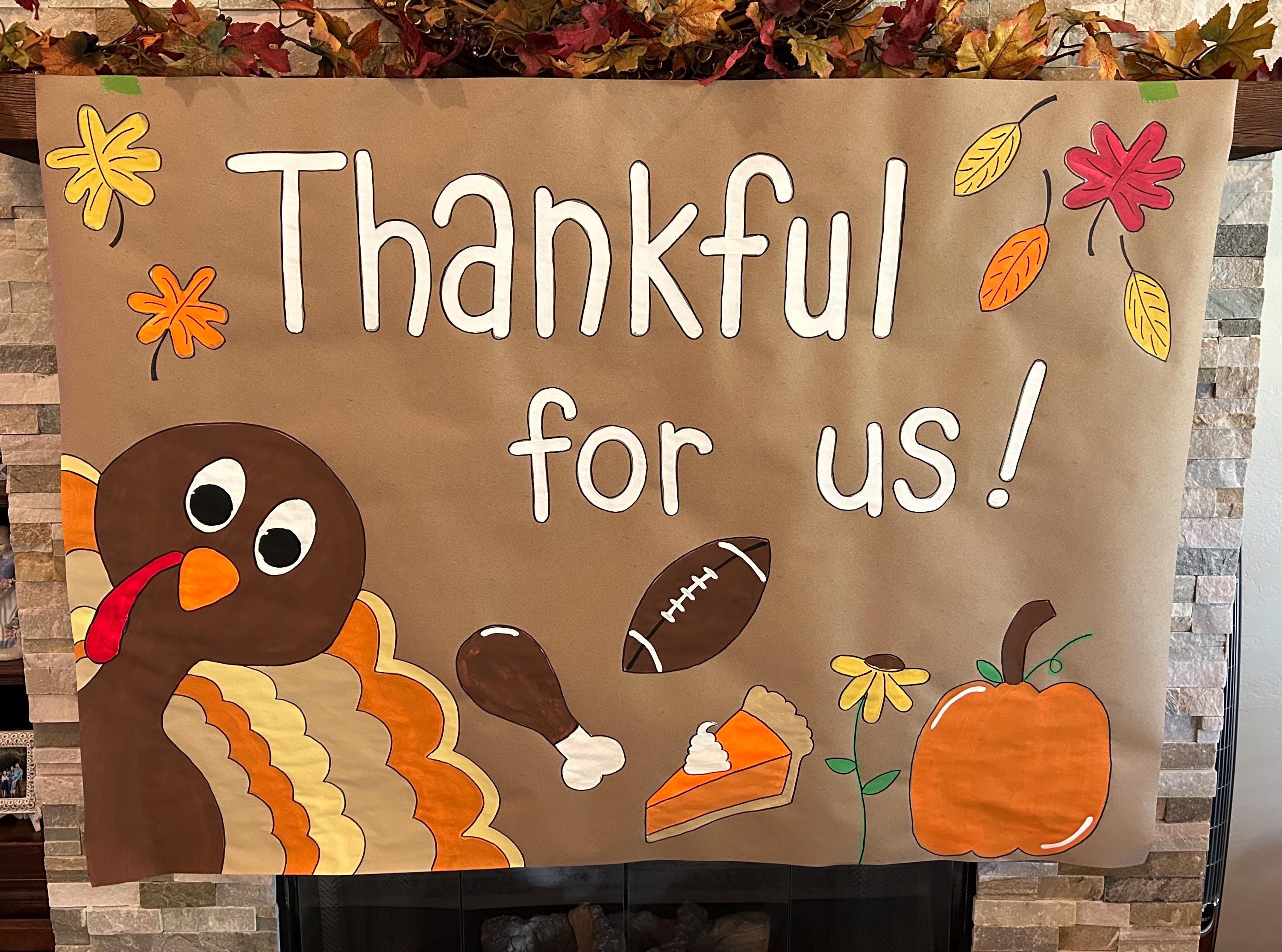 Fall / Thanksgiving Brown Paper Custom Painted Banners - Etsy