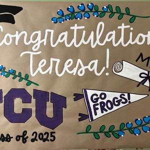 Graduation Brown Painted Paper Custom Banner - Etsy