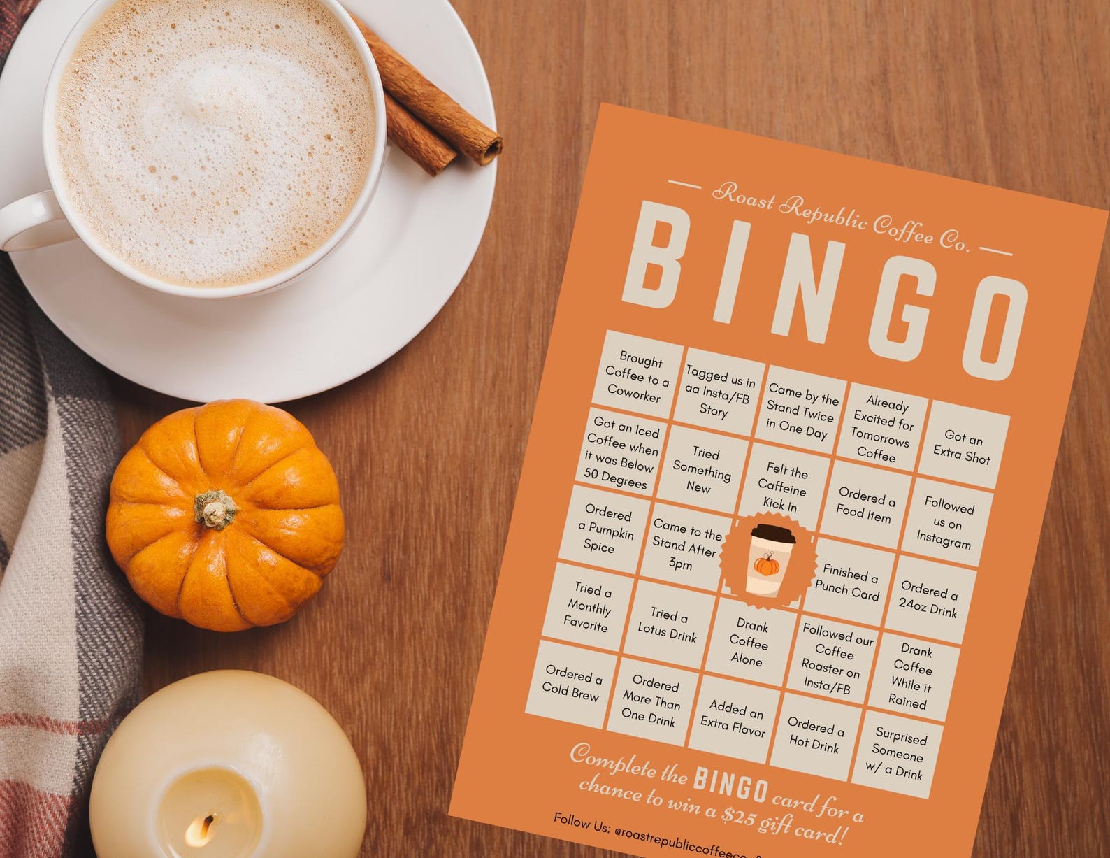 Autumn Coffee Bingo Card - Etsy