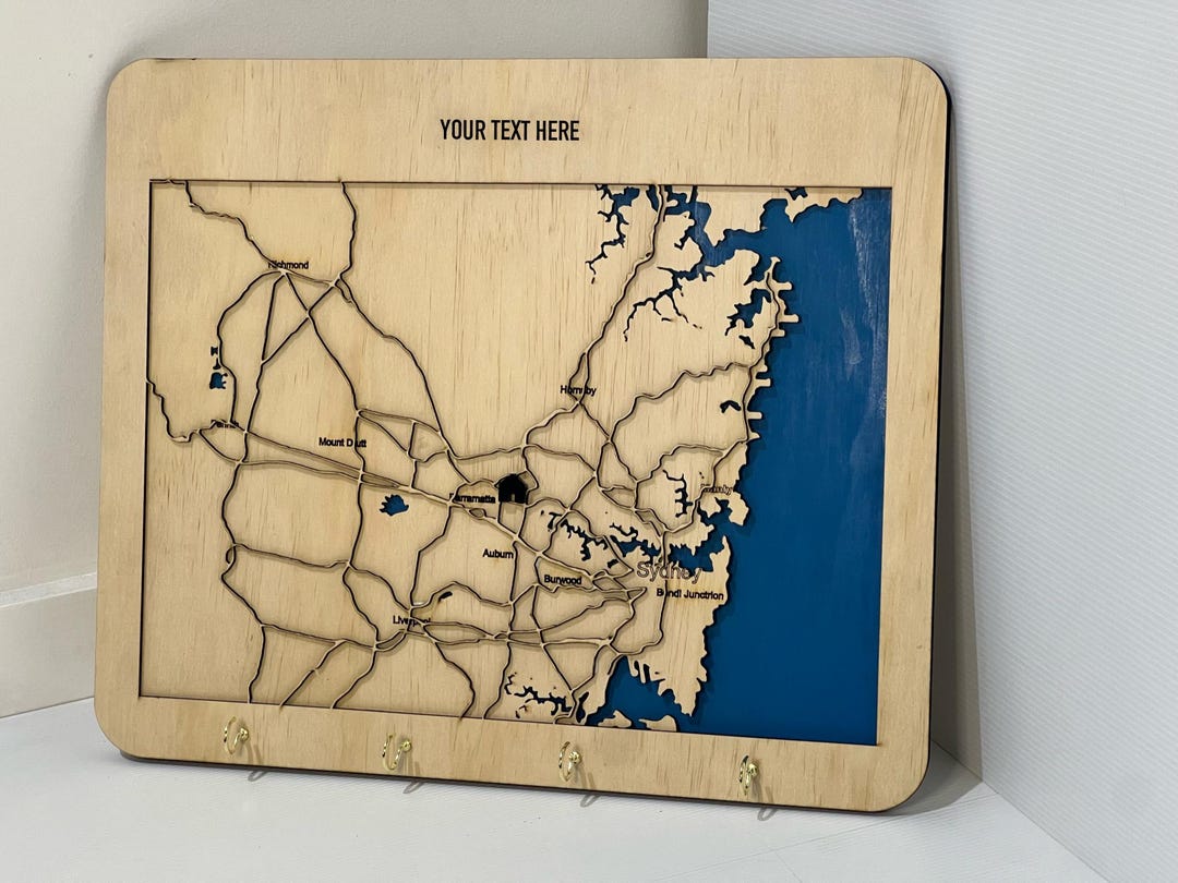 Personalised City Map Key Holder / Hooks - Etsy