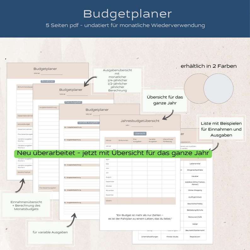 Budgetplaner, Budget Planer, Budgetplanung, Budgetplaner zum ausdrucken ...