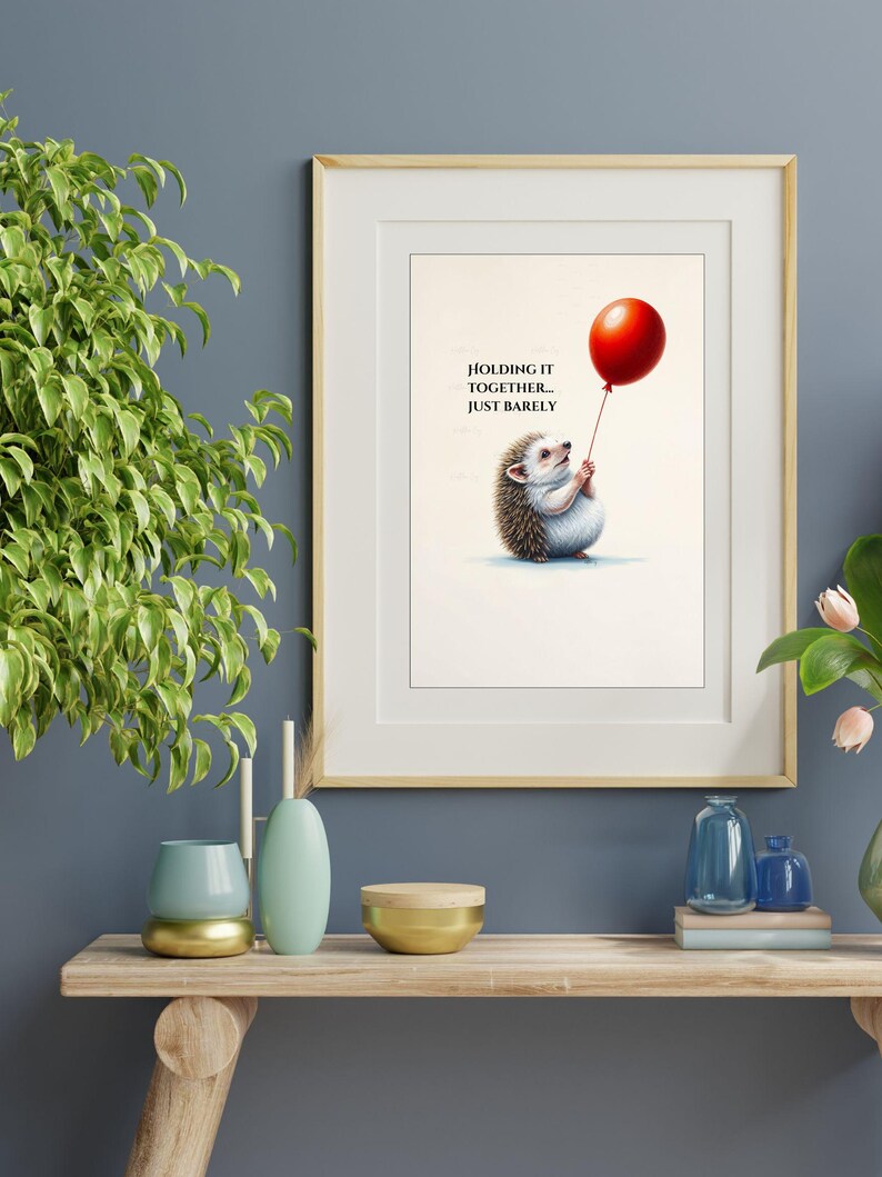 Funny Hedgehog Wall Art - Digital Download | Cute Animal Print ...