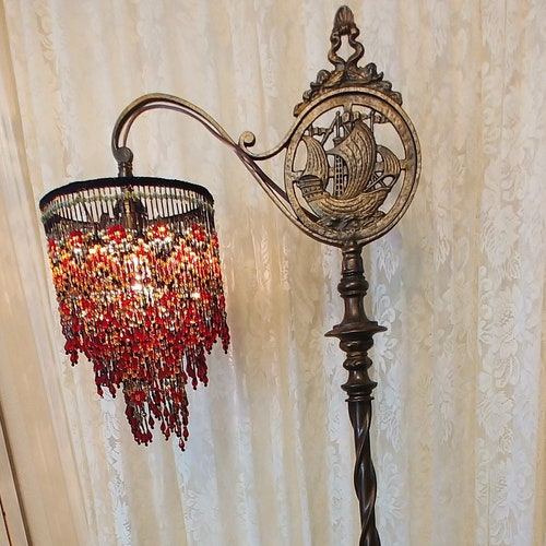 SHADE ONLY All Bead Bridge Lamp Vintage Style Lampshade - Etsy