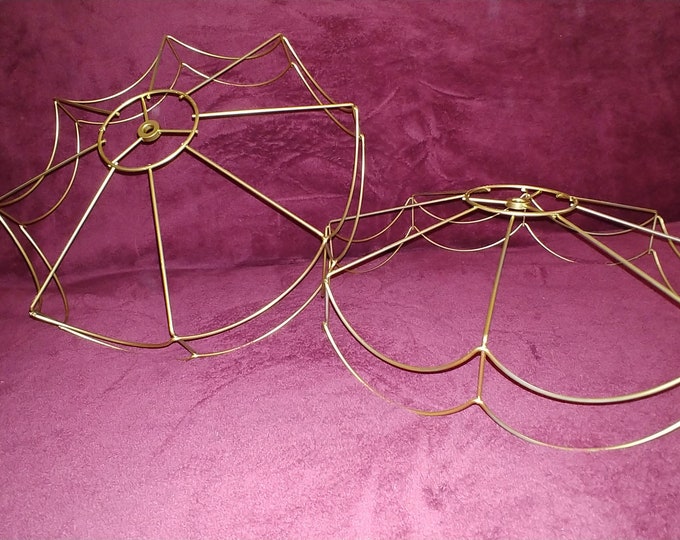 Victorian Double Scallop Wire Lampshade Frames Pair, Perfect for a ...