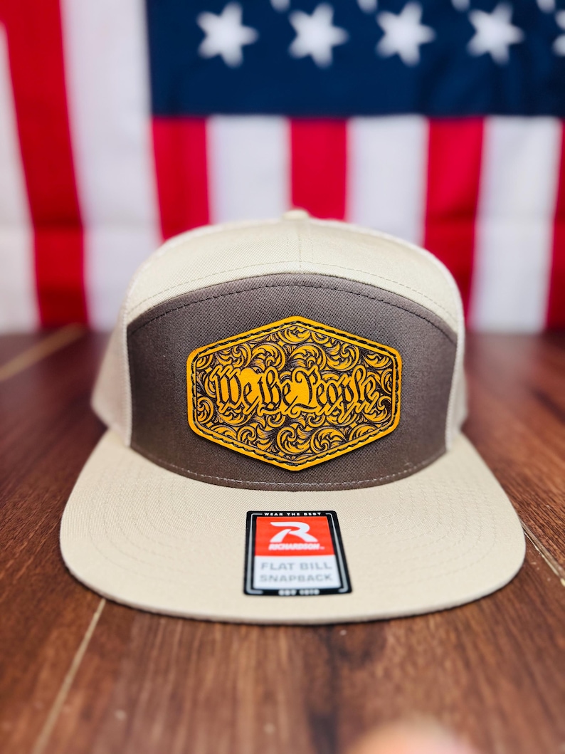 We the People Hat, Patriotic Hat, Trucker Hat, Custom Leather Patch Hat ...