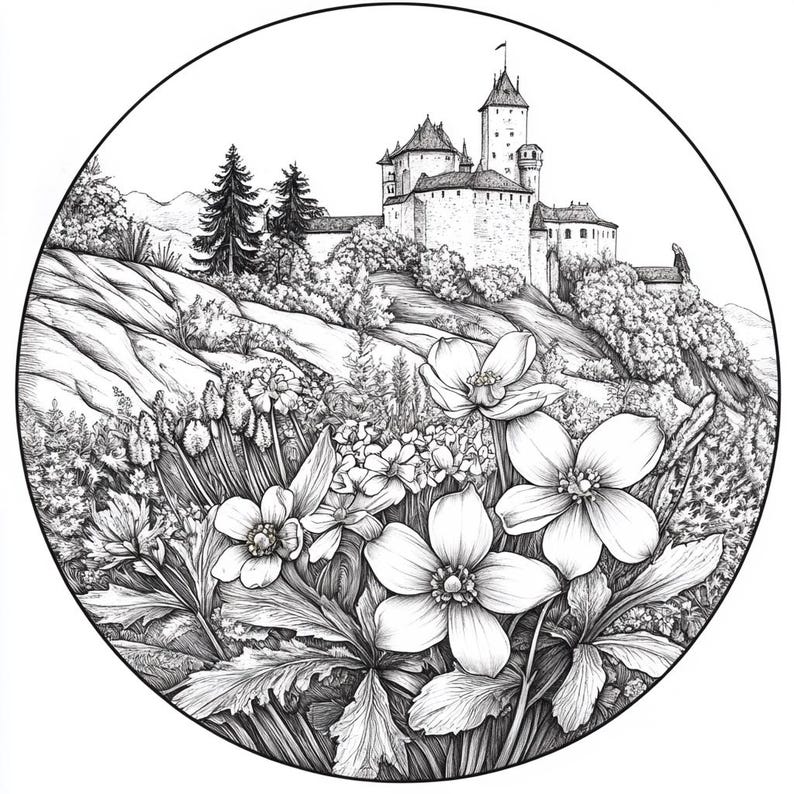 Polish Flower Coloring Book Printable PDF Botanical Floral Plant ...