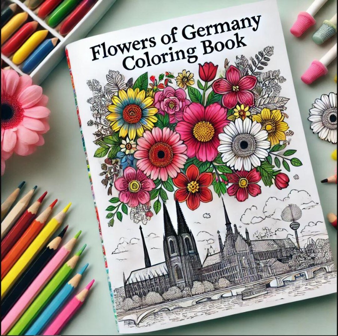 Flowers of Germany Coloring Book, Printable PDF, Botanical Floral Plant ...