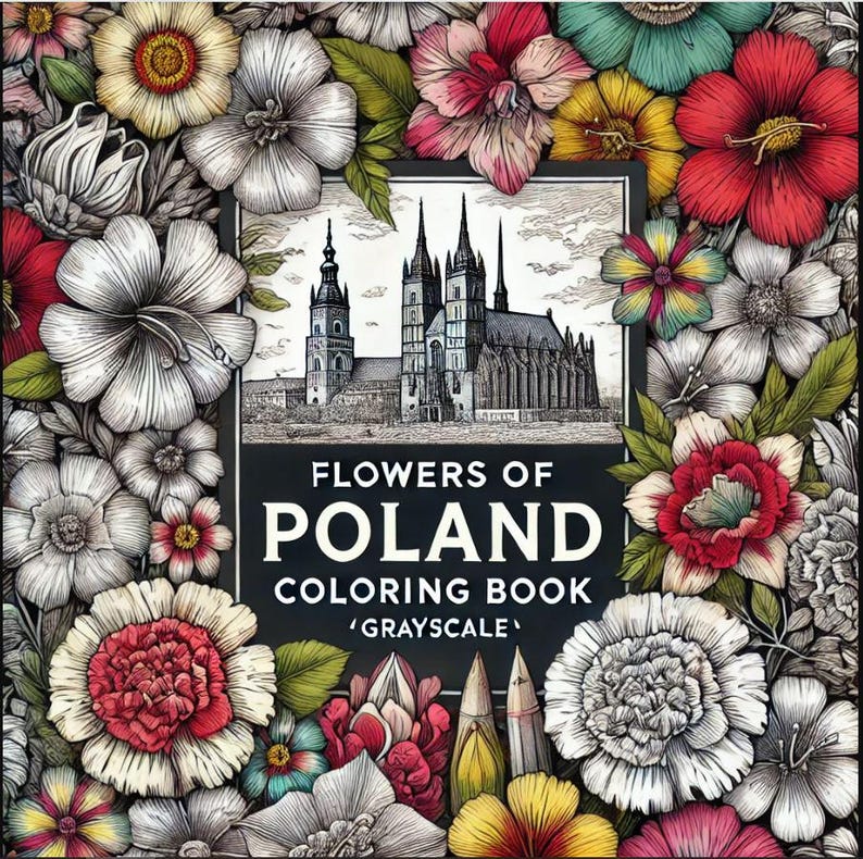 Polish Flower Coloring Book Printable PDF Botanical Floral Plant ...