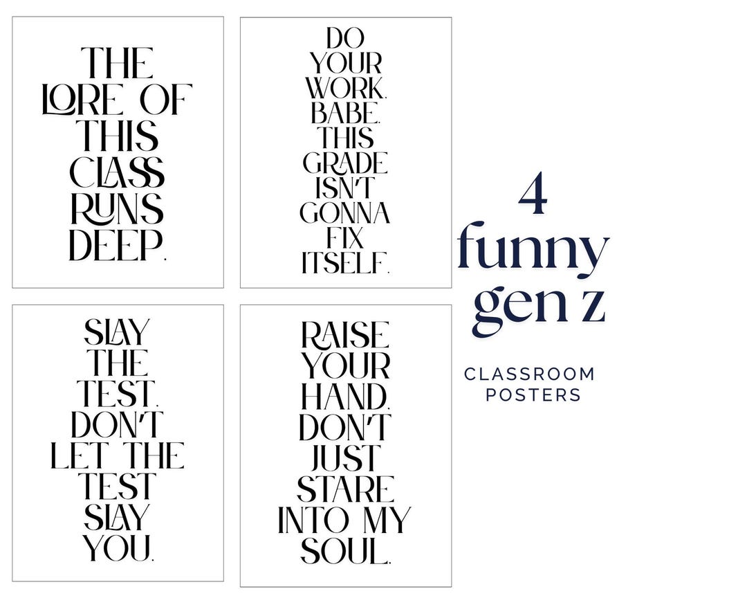 Funny Classroom Poster, Funny Gen Z Classroom Signs, Classroom Sign ...