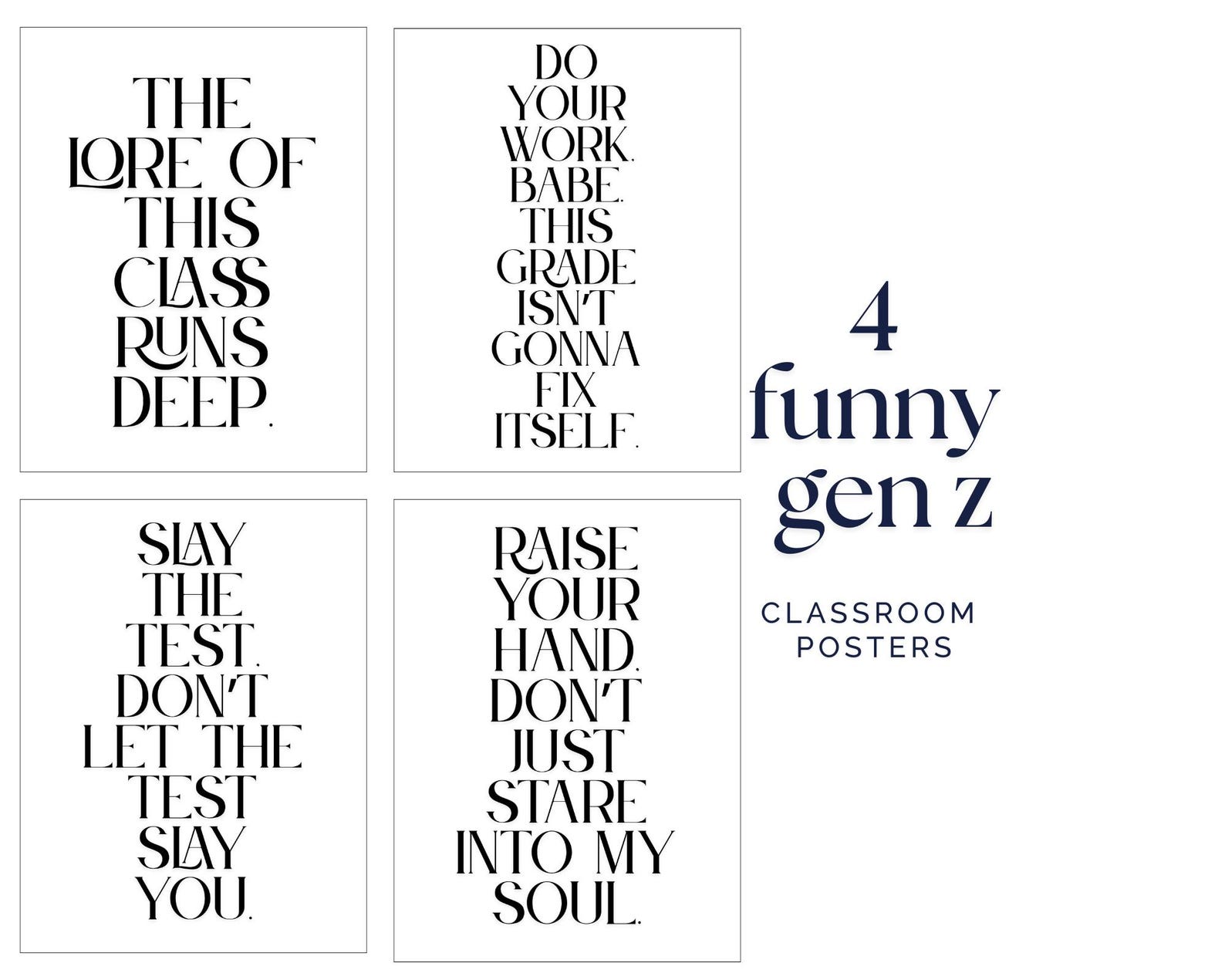 Funny Classroom Poster, Funny Gen Z Classroom Signs, Classroom Sign ...