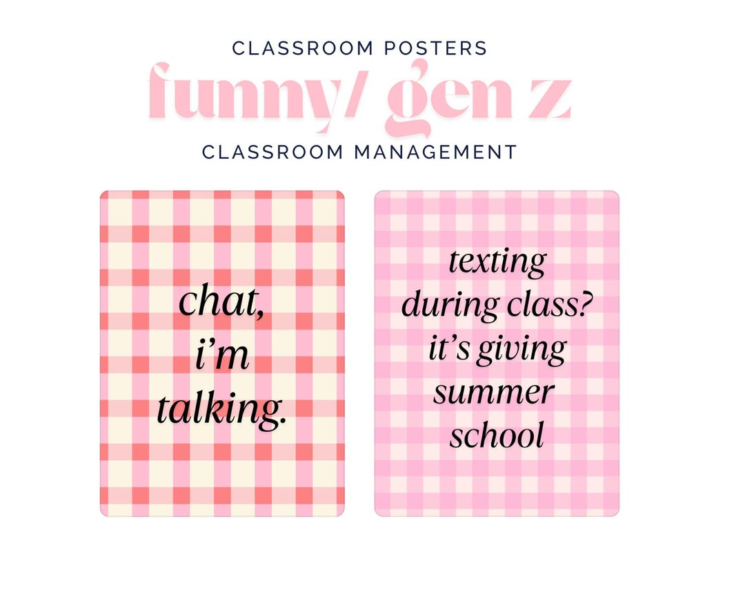Funny Classroom Poster, Funny Gen Z Classroom Signs, Classroom Sign ...