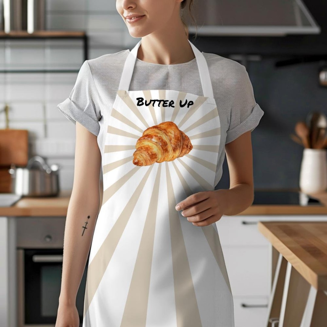 Cute Apron Butter up Croissant Bread Maker Gift Funny Apron White ...