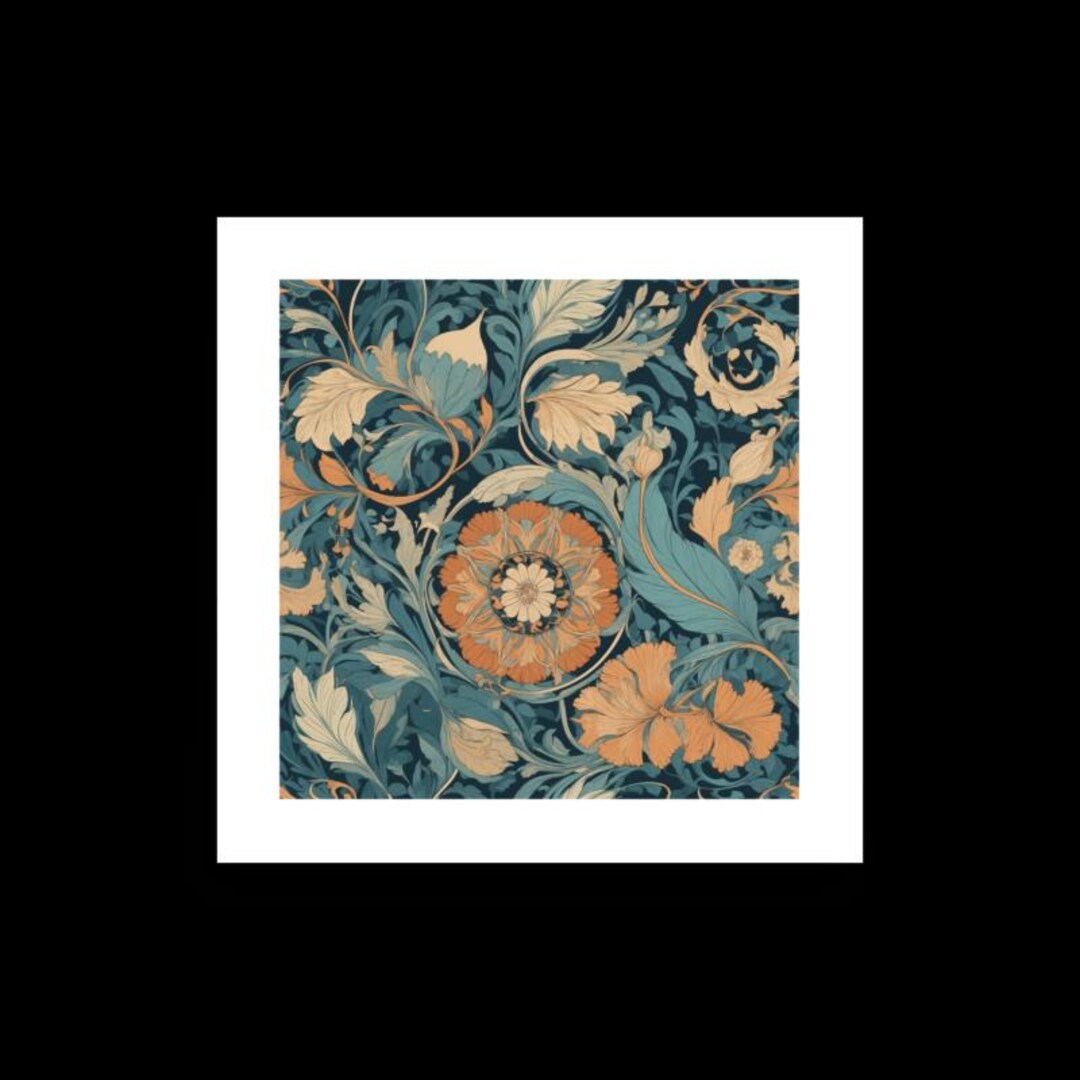 Jugendstil Floral Scrollwork Digital Art Print Handcrafted Art Nouveau ...