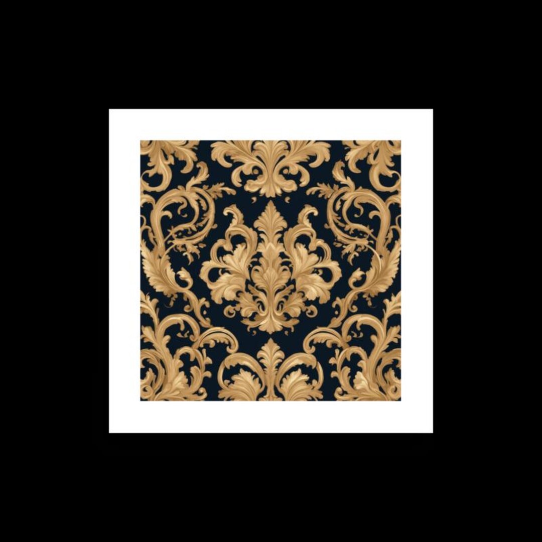 Baroque Gold Scrollwork Digital Art Print Handcrafted Ornate Design for ...