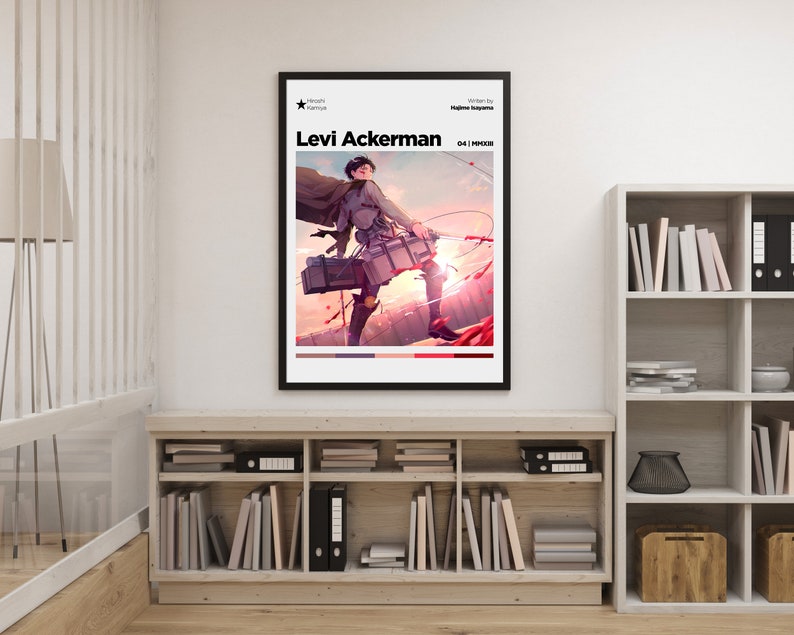 Levi Ackerman Poster, Minimalist Poster, Anime Poster, Wall Art, Wall ...