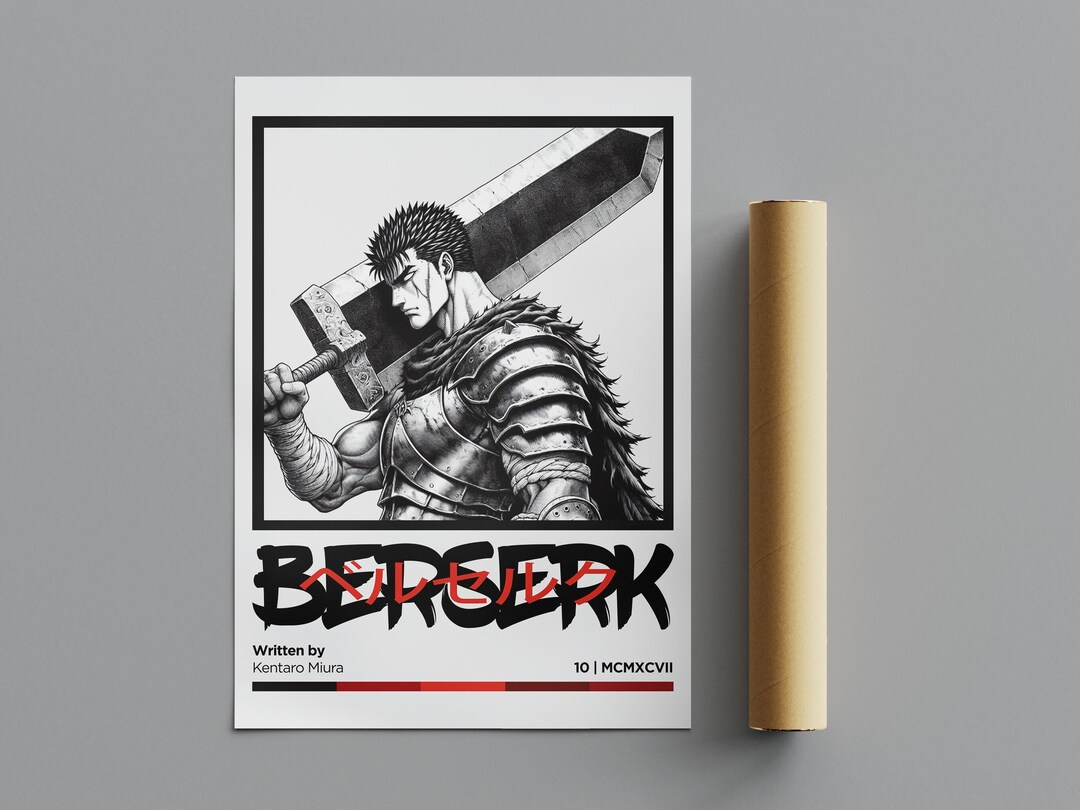 Berserk Poster, Minimalist Poster, Anime Poster, Wall Art, Wall Decor ...
