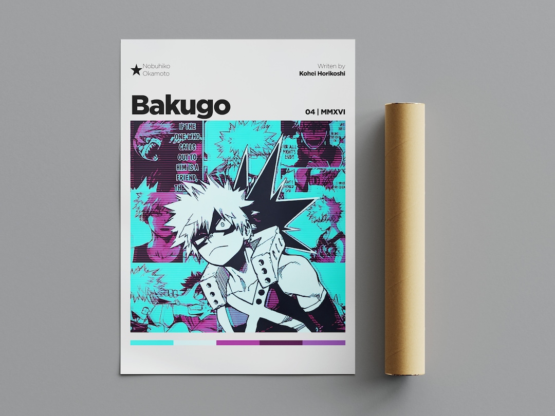 Katsuki Bakugo Poster, Minimalist Poster, Anime Poster, Wall Art, Wall ...
