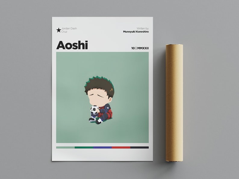 Aoshi Tokimitsu Poster, Minimalist Poster, Anime Poster, Wall Art, Wall ...