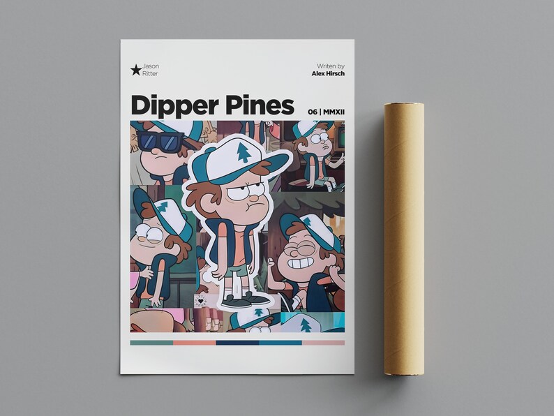 Dipper Pines Poster, Minimalist Poster, Anime Poster, Wall Art, Wall ...