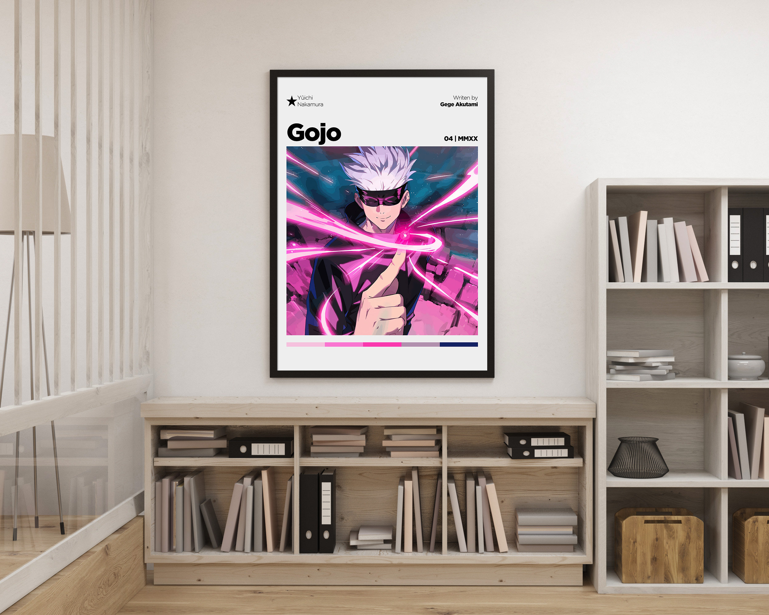 Satoru Gojo Poster, Minimalist Poster, Anime Poster, Wall Art, Wall ...